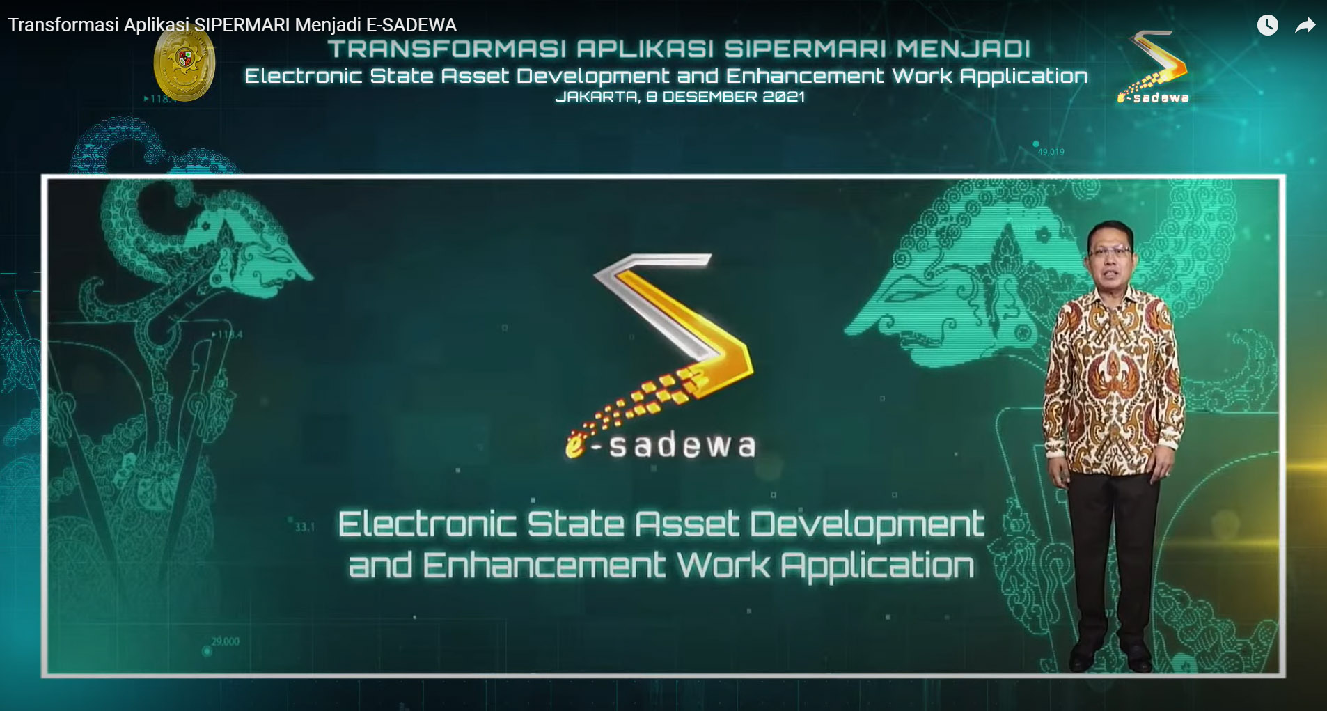 Peresmian Transformasi Aplikasi Sipermari menjadi e-SADEWA (Electronic State Asset Development ...
